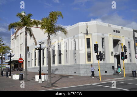 The ASB bank building, art deco architecture in Napier, New Zealand ...