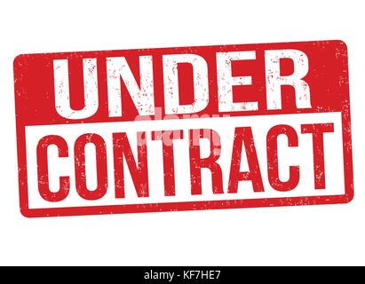 Under contract sign or stamp on white background, vector illustration ...