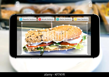 Camera lens , Machine and deep Learning analytics identify objects technology , Artificial ...