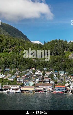 Summer View of Ketchikan Waterfront and Houses, Alaska, USA ...
