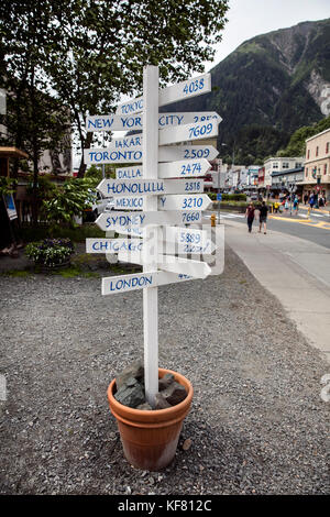 Directional sign in downtown Juneau, Alaska, USA Stock Photo - Alamy