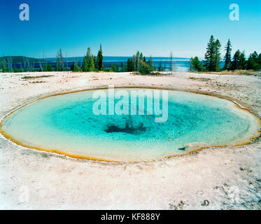 Blue Funnel Spring in West Thumb Geyser Basin, Yellowstone National ...