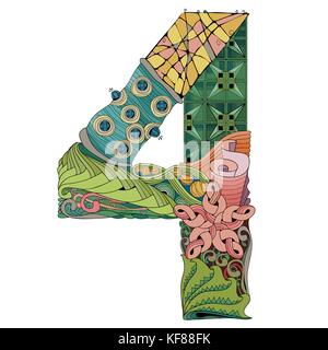 Zentangle number. Vector decorative number Stock Vector Image & Art - Alamy