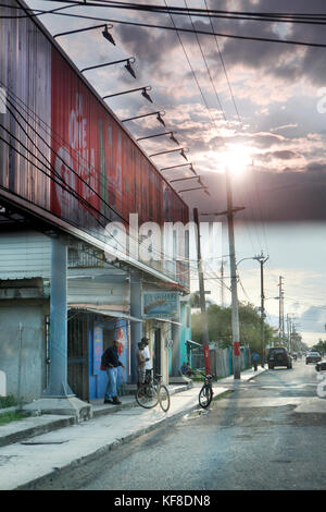 A side street in Belize City, Belize Stock Photo - Alamy