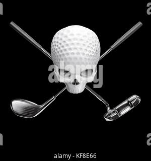 Golf Clubs with Skull Stock Photo - Alamy