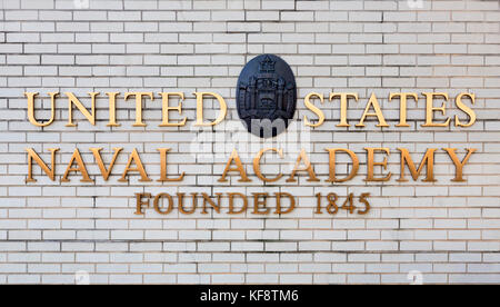 Entrance to the United States Naval Academy, Annapolis, Maryland, USA ...
