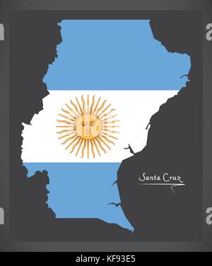 Map of Argentina with the provinces, Santa Cruz is highlighted Stock ...