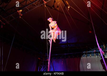 circus swaying pole act Stock Photo - Alamy