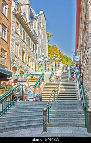 Steps From The Lower Town To The Upper, Quebec City, Canada Stock Photo ...