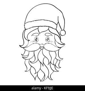 Christmas Santa Head Coloring Page Illustration Stock Vector Image ...