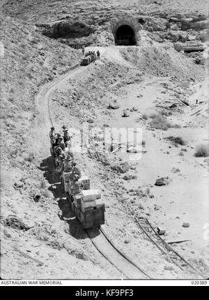 The Senussi Cave narrow gauge railway near Tobruk in Libya was part of ...
