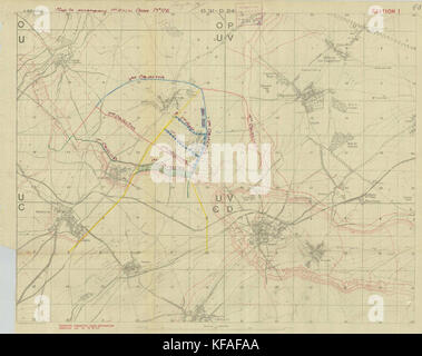 1 1 ANZAC Corps Battle of Bullecourt objectives map Stock Photo - Alamy