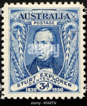 Australia 1930 stamp Charles Sturt explorer Stock Photo - Alamy