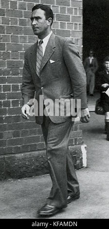 English Test cricketer Denis Compton farewells his wife before she ...