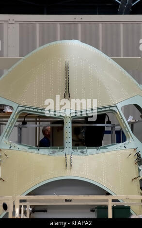 Airbus forward fuselage production in the Meaulte Airbus Factory in ...