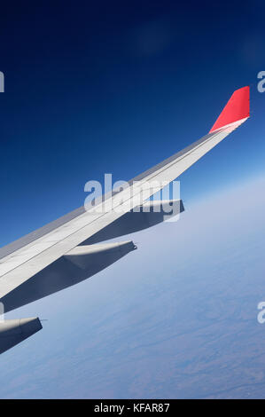 Airbus A330 trailing-edge of wing and winglet enroute LGW-MSP on flight ...