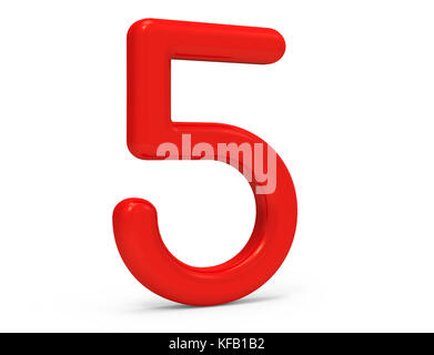 3D render red number 3, thin and plastic texture 3D figure design Stock ...
