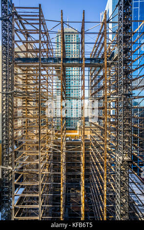 Steel skeleton of new building under construction. New Build Blocks of ...