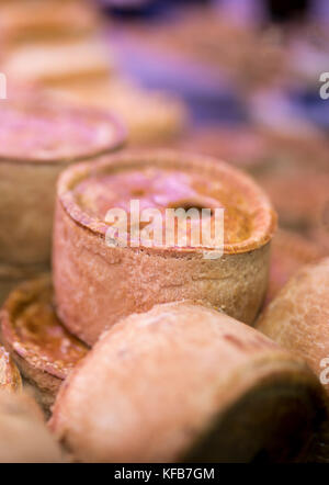 Window display of homemade pork pies. Phillip Smith & Co. pork butchers ...