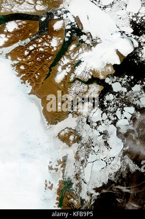 This NASA image taken on August 6, 2012 shows the four main pieces of ...