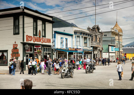Downtown Sitka, Alaska, USA, with historic St. Michael's Cathedral in ...