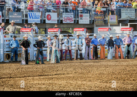 USA, Oregon, Sisters, Sisters Rodeo, during the opening ceremony for ...