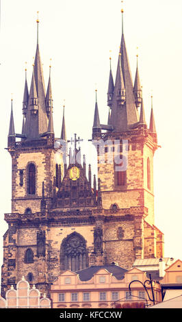 Most iconic church in Prague at old town square Stock Photo - Alamy