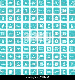 100 initiation icons set blue Stock Vector Image & Art - Alamy