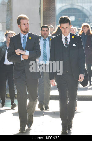 Simon (left) and Thomas Young arrive the Old Bailey in London to hear ...