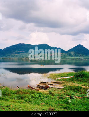 SRI LANKA, Dambualla, Asia, view of Kandalama Lake with mountains in ...