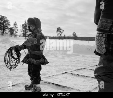 sami boy in lapland (Finland Stock Photo - Alamy