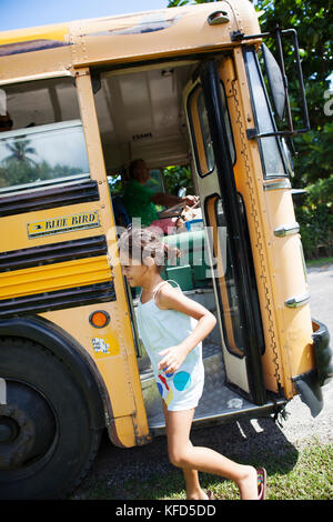 FRENCH POLYNESIA, Moorea. Riding the local bus Stock Photo - Alamy