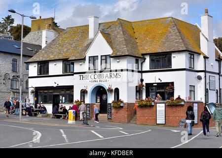 Lyme Regis Dorset, The Cobb Arms public house pub in the town centre ...