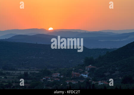 Sunset near kizilagac village near Ula, Mugla province, Turkey Stock ...