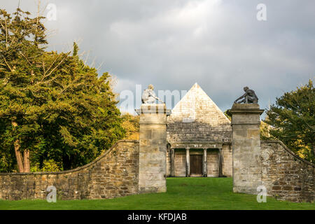 Pyramid mausoleum and Doric portico, gate piers, Gosford Estate, East ...