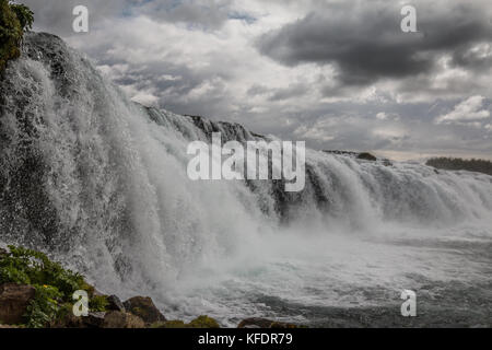 Faxi Waterfall with fish ladder, Iceland, Faxafoss, Vatnsleysufoss ...