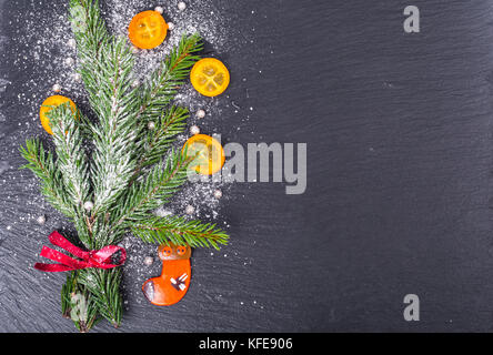 Christmas abstraction on black stone Stock Photo - Alamy