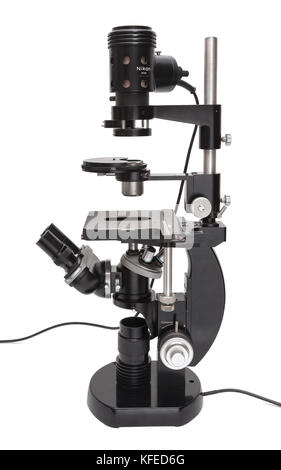 Vintage Nikon compound microscope S with phase contrast condenser Stock ...