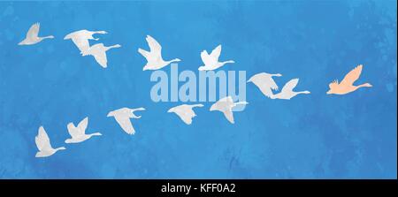 Flock of birds Leadership concept Stock Vector Image & Art - Alamy
