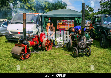 Traction engines at Astle Park Chelford Cheshire UK at steam rally held ...
