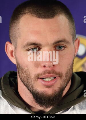 Minnesota Vikings safety Harrison Smith addresses the media after an ...