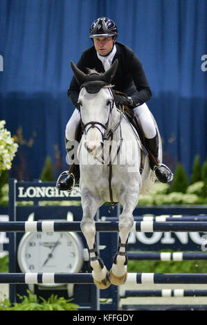 Devin RYAN (USA) riding Eddie Blue during the Nations Cup of the World ...