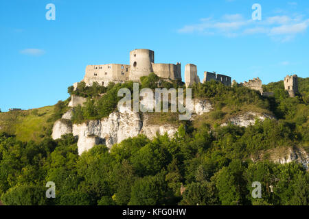 Chateau Gaillard, a ruined medieval castle in Les Andelys town ...