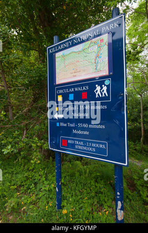 map and information sign Killarney National Park, Ireland, Kerrysdale ...