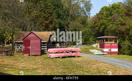 Mule drawn Canal Boat ride at National Canal Museum, with tow path ...