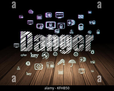 Privacy concept: Danger in grunge dark room Stock Photo - Alamy