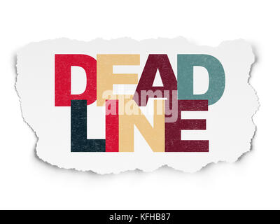 Business concept: Deadline on Torn Paper background Stock Photo - Alamy