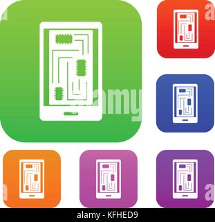 Phone innards icon digital green Stock Vector Image & Art - Alamy