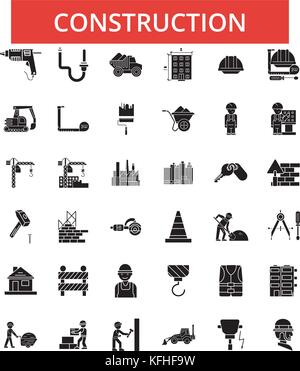 Set of signs and symbols under construction. Vector illustration Stock ...