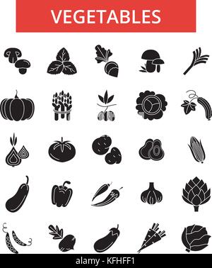 Vegetables Outline Pictograms Set Stock Vector Image & Art - Alamy